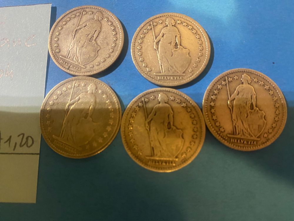 SUISSE : 5 X 1 FRANC 1901-1903-1904-1905-1906- ARGENT | Kaufen auf Ricardo
