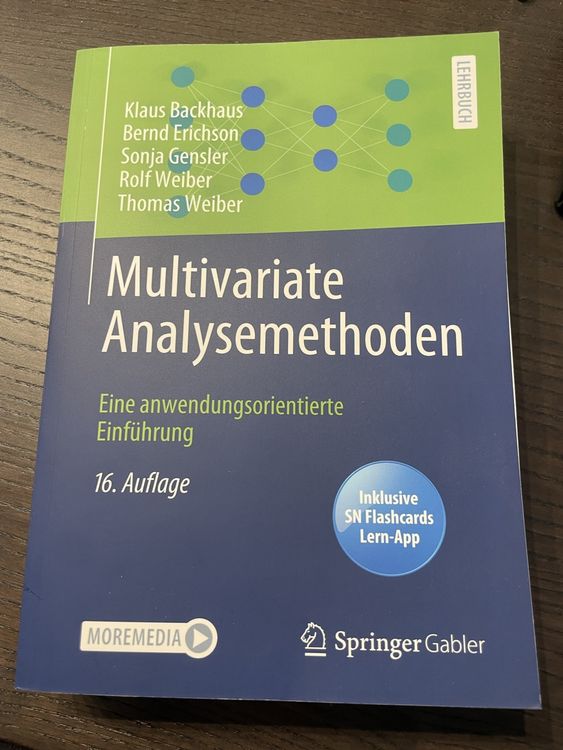 Multivariante Analysemethoden 16. Auflage (Neu (gemäss Beschreibung)) in Zürich für CHF 5 – nur ...