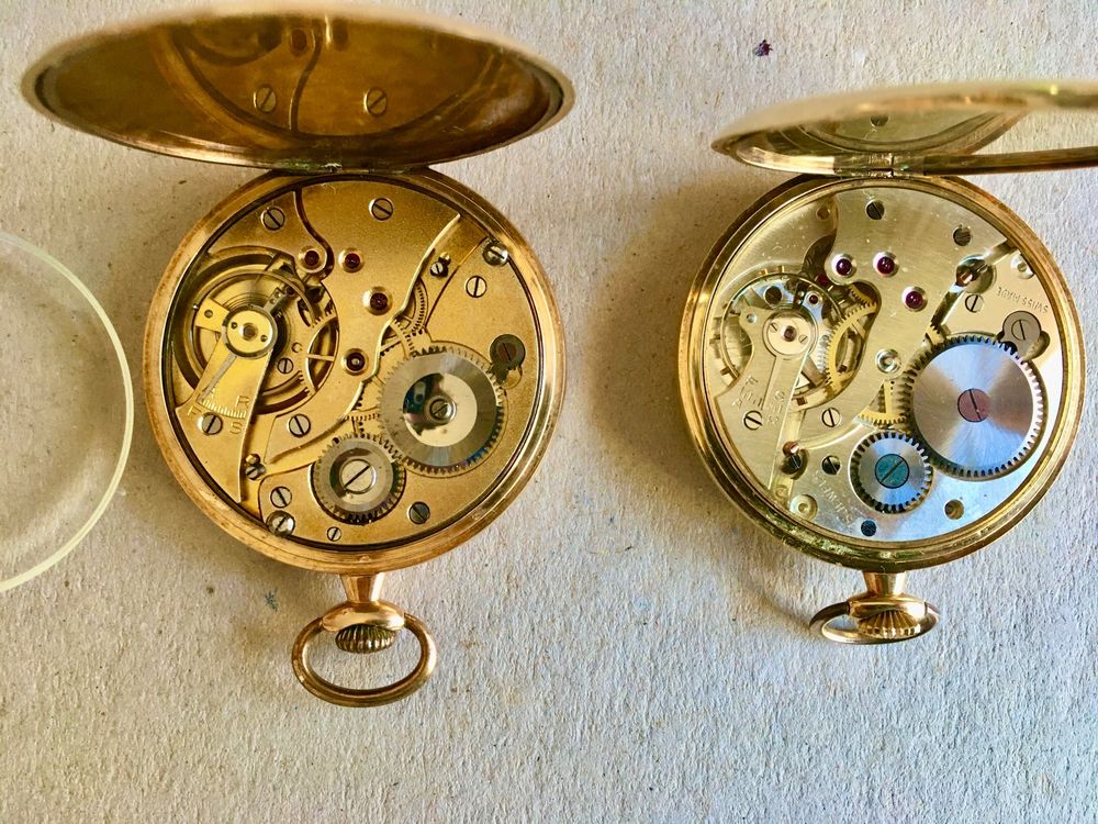 🟡 antike Taschenuhren 2 Sammler Stück 14 Karat Gold 585 14K (Gebraucht) in Wallisellen für CHF ...