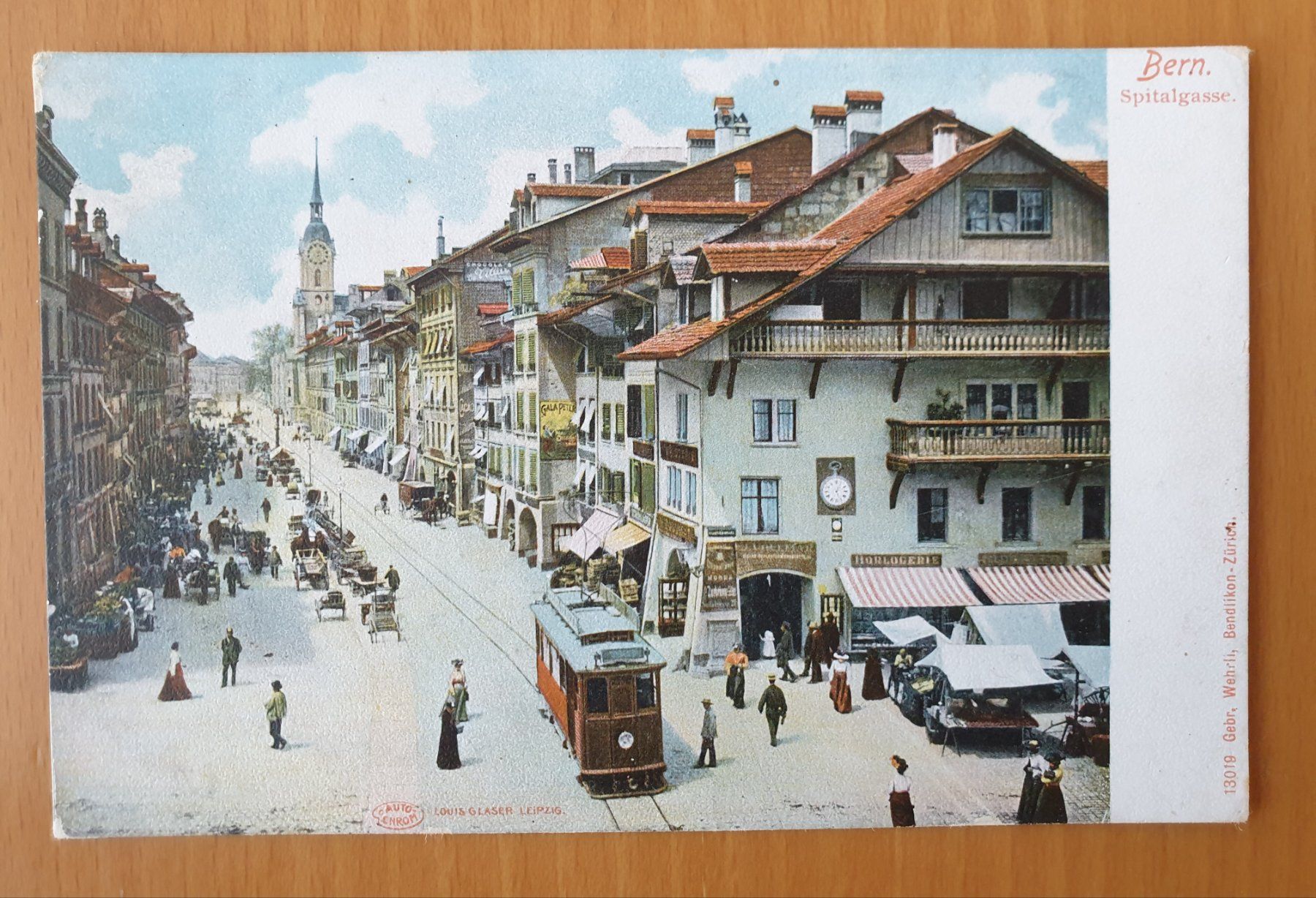 AK Bern Spitalgasse mit Strassenbahn und Markt 1917 (Neu (gemäss ...
