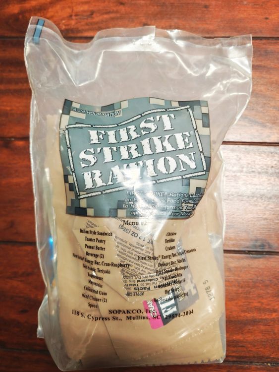 Seltene US Army First Strike Ration Menü #2 (MRE) (Neu und ...