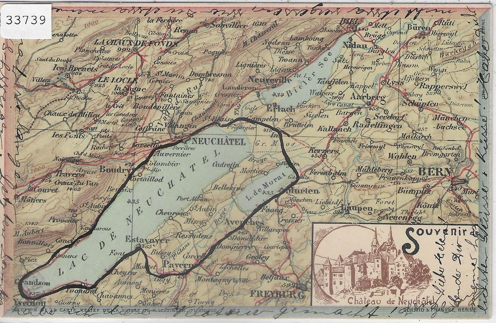 Souvenir de Chateau de Neuchatel - CARTE GEOGRAPHIQUE Map (Gebraucht) in Ettingen für CHF 4 ...