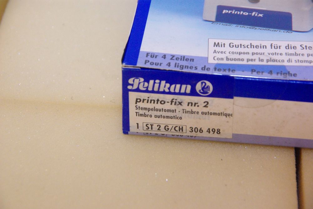 Pelikan printo-fix nr. 2, Stempel mit 4 Zeilen (Neu und ...