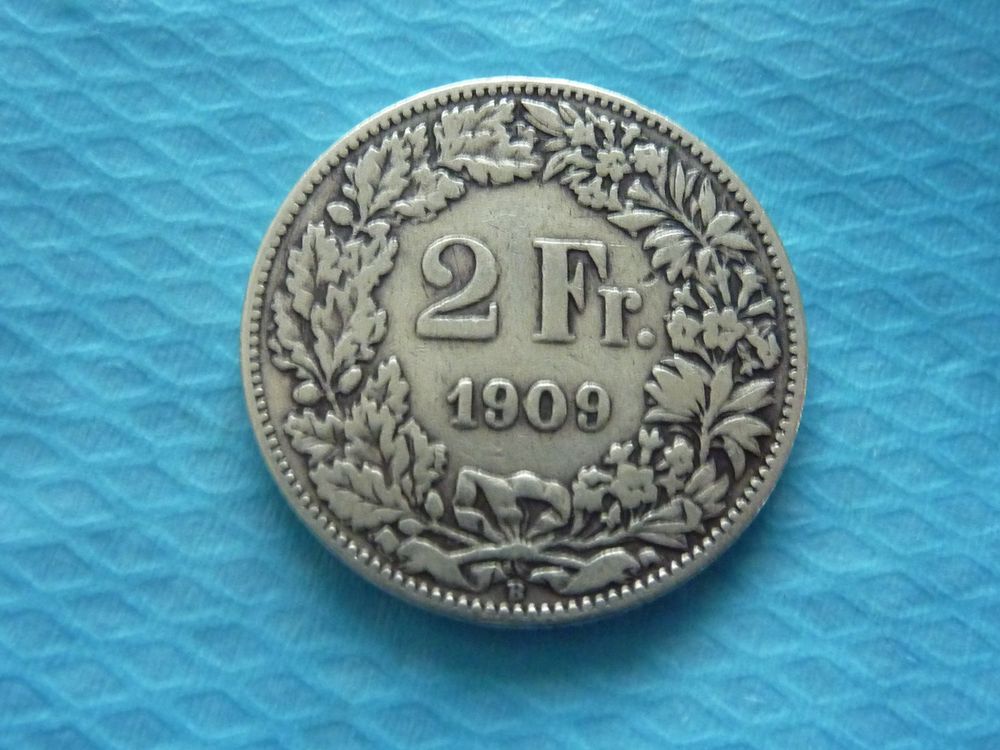 Silber 2 Franken 1909 rar nur 300`000 Prägungen. | Kaufen auf Ricardo
