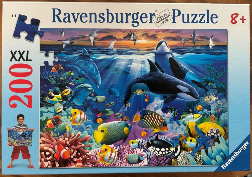 Ravensburger Puzzle 200 XXL Ozean Meer Delfine Wale Fisch... (Gebraucht ...