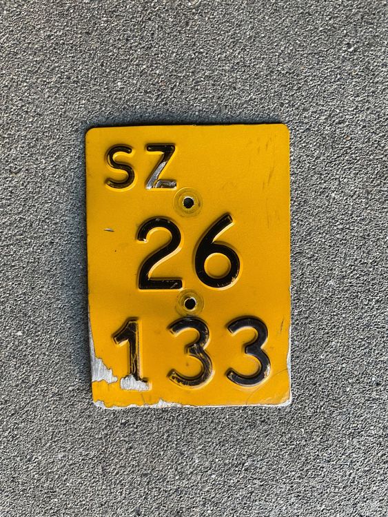 Nummer Schild Mofa SZ 26 133 | Kaufen auf Ricardo
