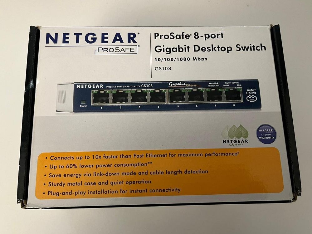 NETGEAR ProSafe 8-port Gibabit Desktop Switch | Kaufen auf Ricardo