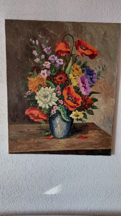 Original Gemälde – Blumenstillleben (signiert „V. Scholze“) (Gebraucht) in Gersau für CHF 180 ...