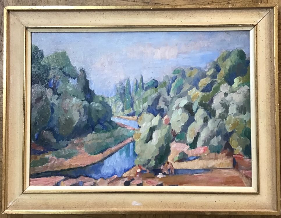 Landschaft Gemälde mit Badende (Gebraucht) in Root für CHF 75 – mit Lieferung auf Ricardo kaufen