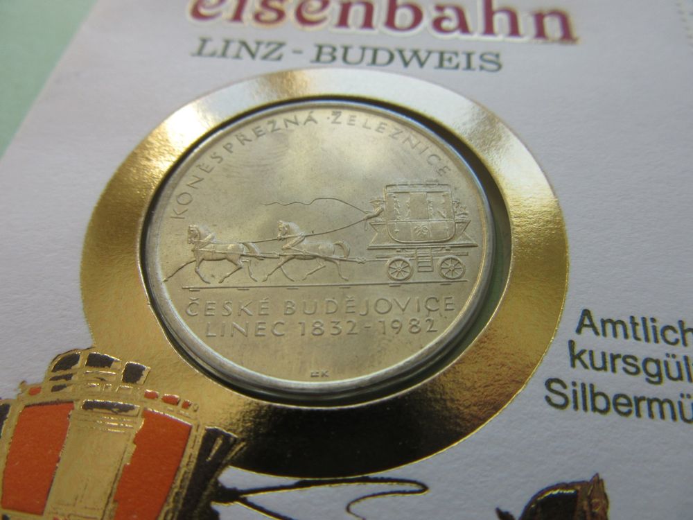 Numisbrief "150 Jahre Pferdeeisenbahn - Münze 100 Korun" (Neu (gemäss Beschreibung)) in ...