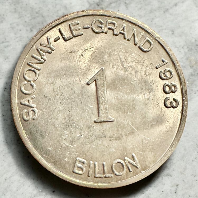 Monnaie temporaire Saconay-le-Grand 1 billon 1983 (Suisse) (D'occasion ...