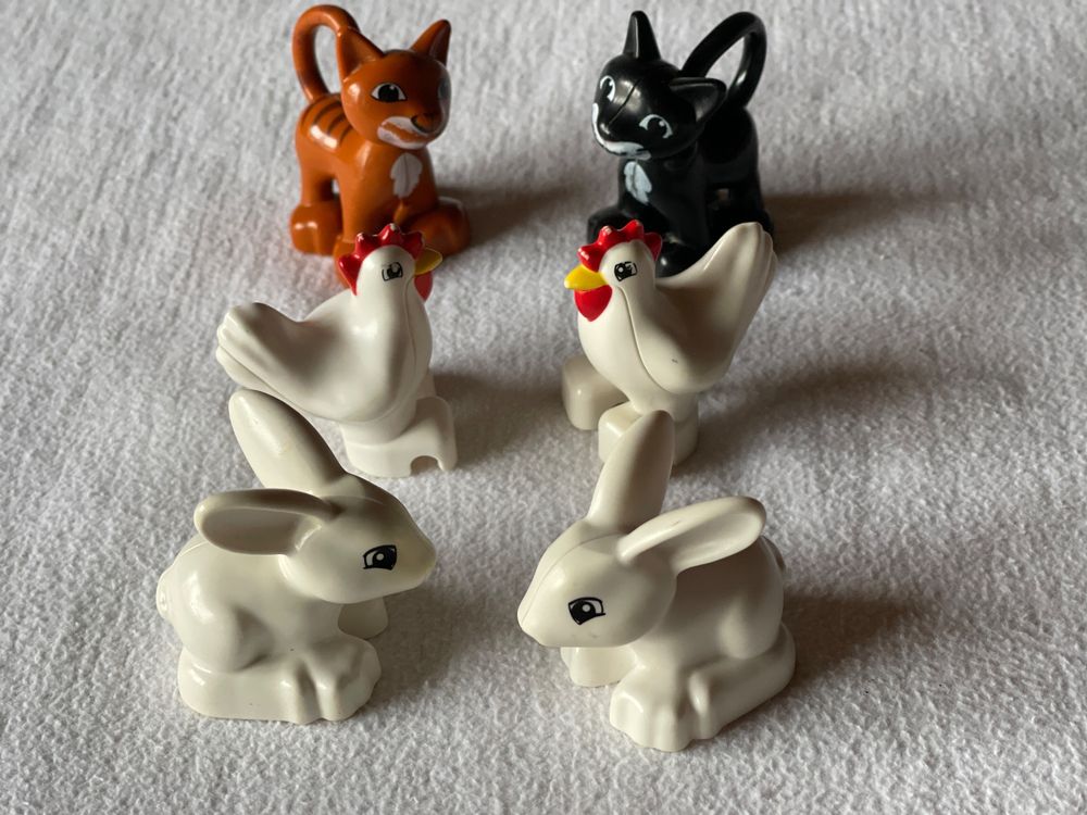 LEGO DUPLO Diverse Tiere 2 Katzen 2 Hassen 2 Hühner | Kaufen auf Ricardo