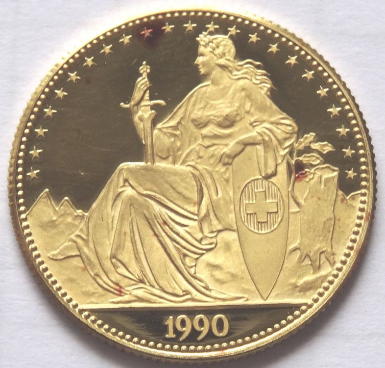 Gold-Münze, Zürich, Gold/999,9 / 3,1 Gramm (Neu (gemäss Beschreibung ...