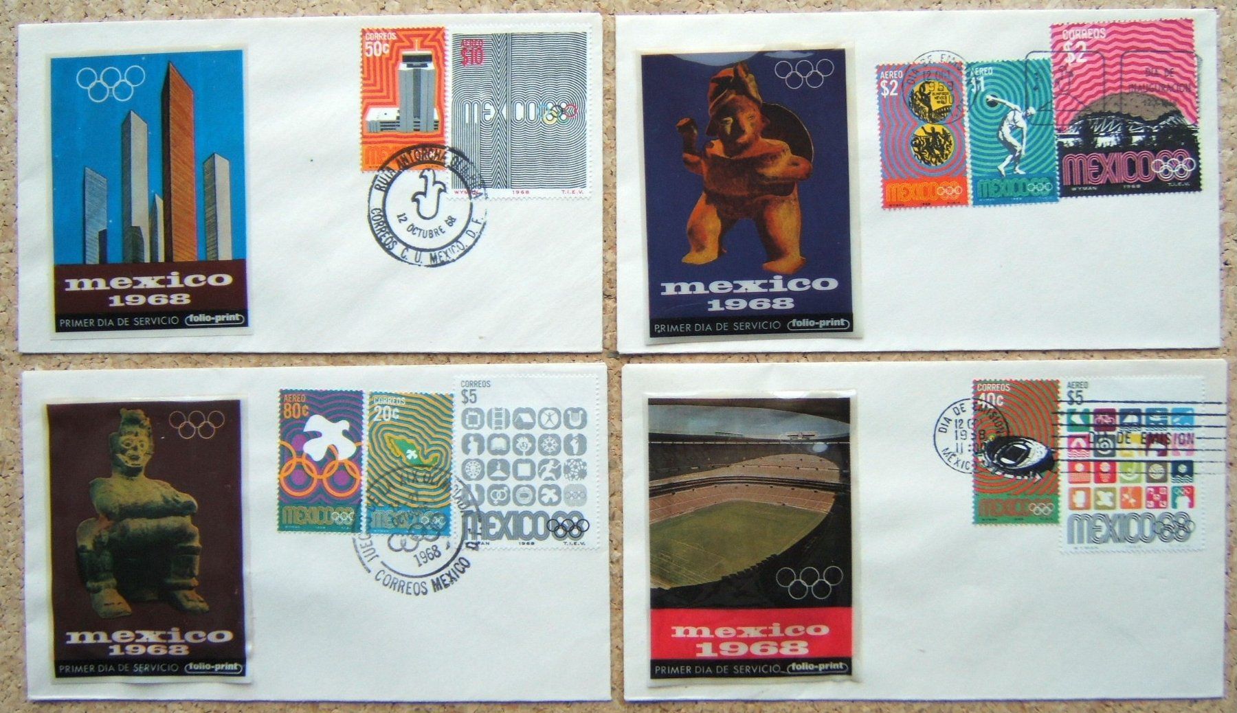 4 FDC FUSSBALL WM MEXICO 1968 (Gebraucht) in Brunnen für CHF 4 – mit ...