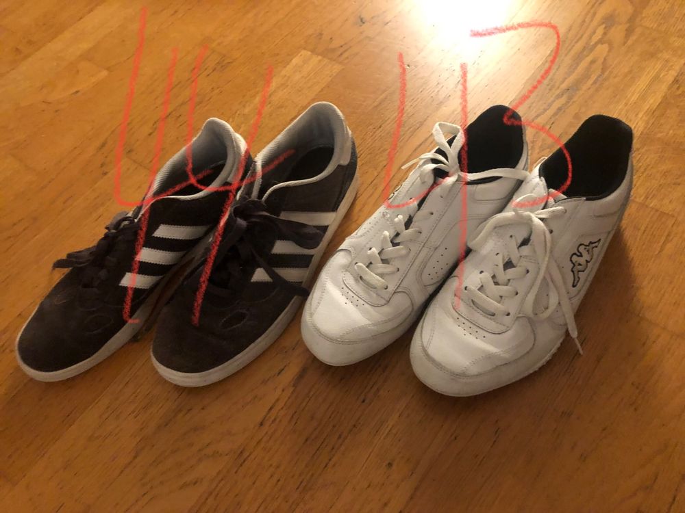 2 Paar Sneaker, Adidas & Kappa, Gr. 43. weiss & braun | Kaufen auf Ricardo