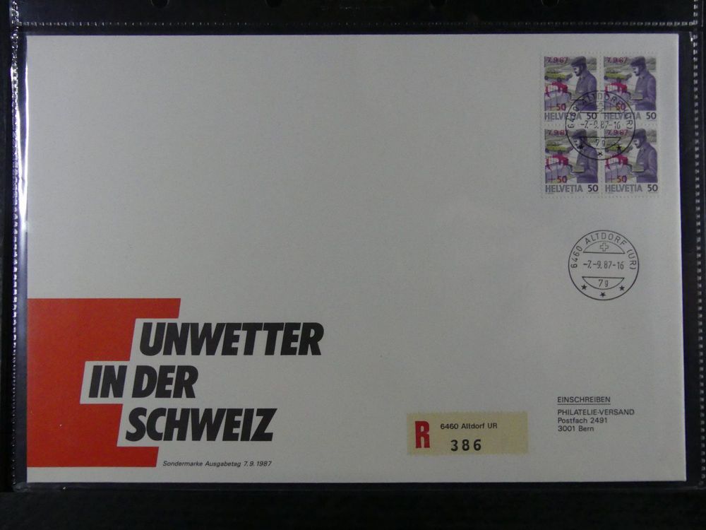 FDC Grossbrief Unwetter in der Schweiz 1987 (Altdorf) (Neu (gemäss Beschreibung)) in ...