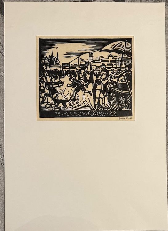 Oskar Weiss, geboren 1944 in Chur HOLZSCHNITT SIGNIERT (Gebraucht) in Gersau für CHF 25 – mit ...