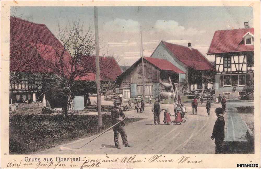 Oberhasli ZH // 1911 Dorf Menschen belebt | Kaufen auf Ricardo