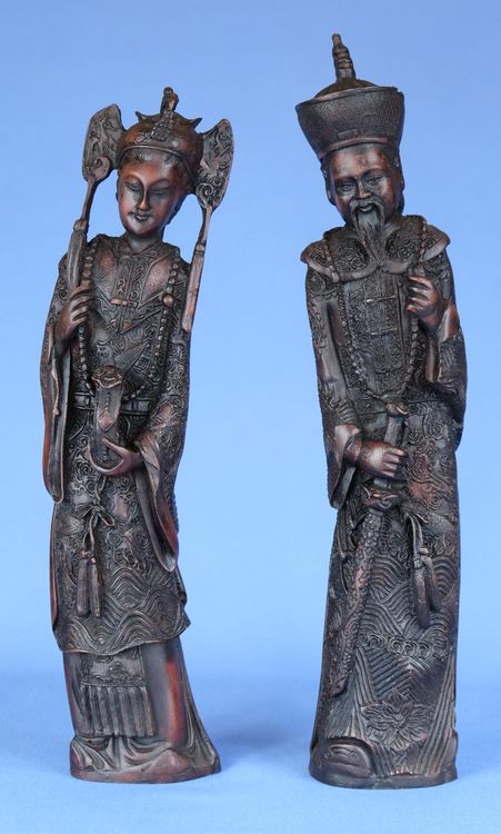 2 alte chinesische Figuren Kaiserpaar 31cm | Kaufen auf Ricardo