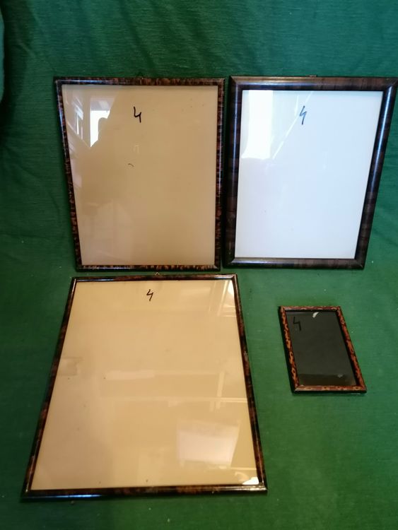 4 Vintage Bilderrahmen Holzoptik 50er 60er Jahre Retro Deko (Gebraucht ...