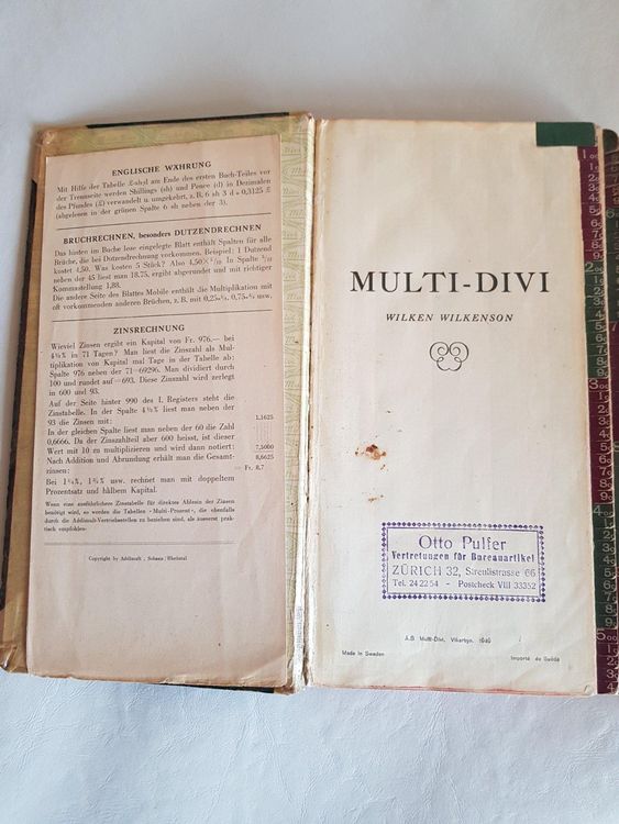 Antikes Multi-Divi / Rechnungs - Buch 1949 (Gebraucht) in Walterswil BE für CHF 12 – mit ...