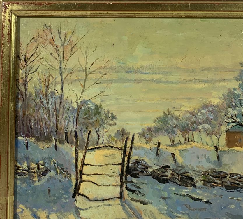 Französische Schule Impressionistische Winterlandschaft Gem. | Kaufen auf Ricardo