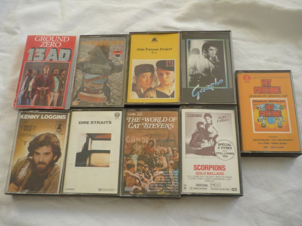9x Musikkassetten - 70s 80er Rock Pop Sammlung MC Kassette (Gebraucht ...