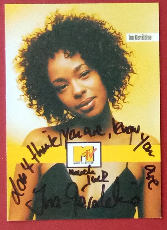 Ina Géraldine MTV Autogramm signiert Fotopostkarte 10x15cm (Gebraucht ...