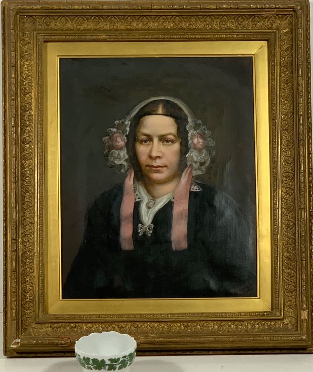 Antikes Porträt Gemälde von einer Dame unleserlich Signiert | Kaufen auf Ricardo