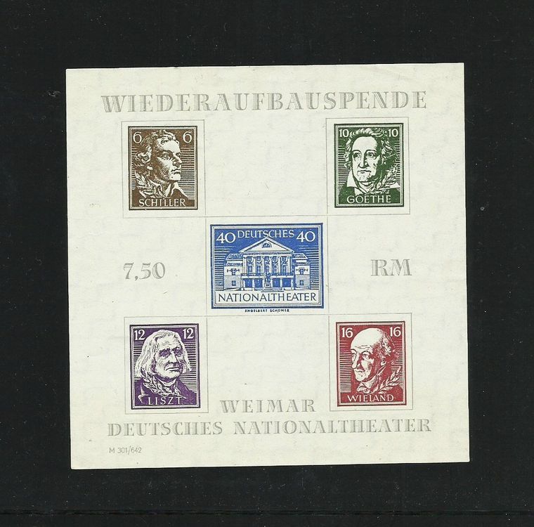 DEUTSCHLAND THÜRINGEN BLOCK WIEDERAUFBAUSPENDE 1946 (Neu (gemäss ...