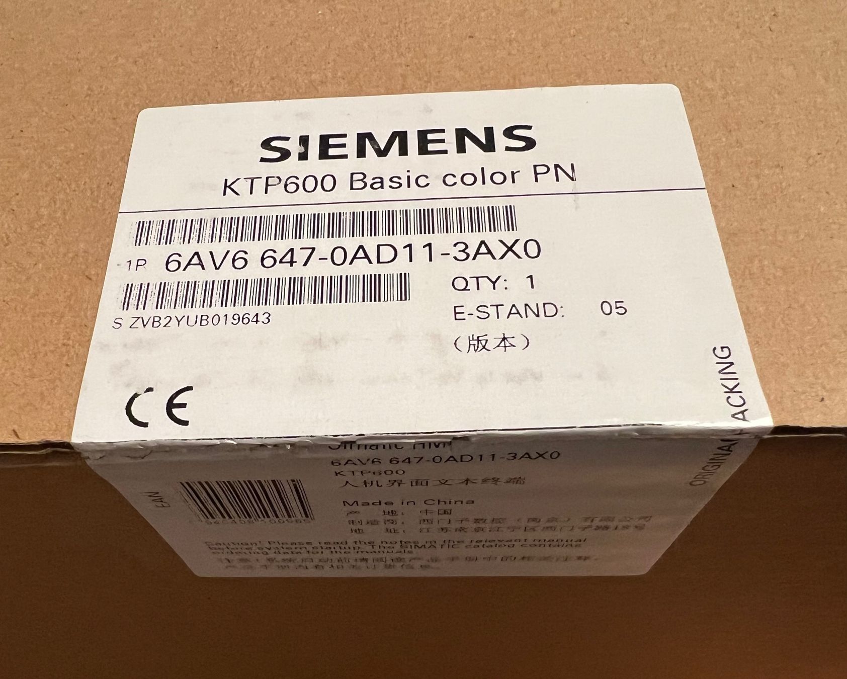 Siemens Simatic Panel HMI KTP600 Basic color PN (Neu (gemäss ...