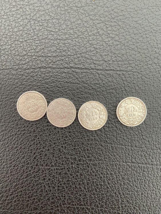 50 Rappen Münze, Jahrgang 1920, 1940, 1943,1944 (Gebraucht) in Nussbaumen AG für CHF 20 – nur ...