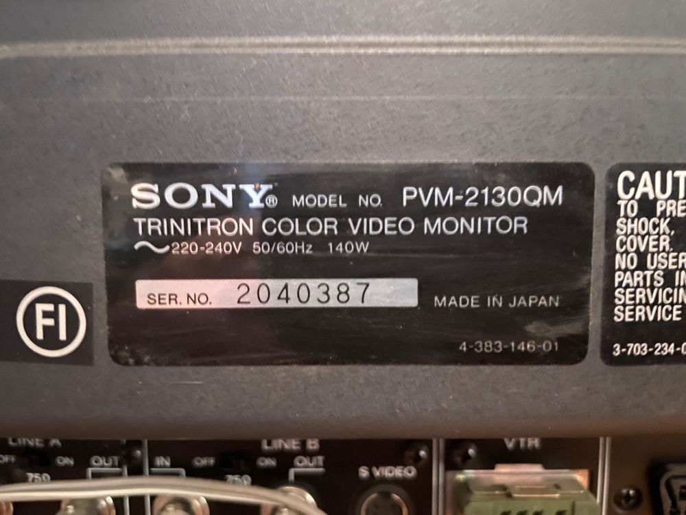 SONY TRINITRON PVM-2130QM (Gebraucht) in Ittigen für CHF 1799 – nur ...