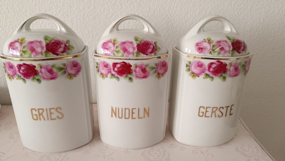 Drei vintage Vorrats Dosen Rose porzellan (Gebraucht) in Zürich für CHF ...