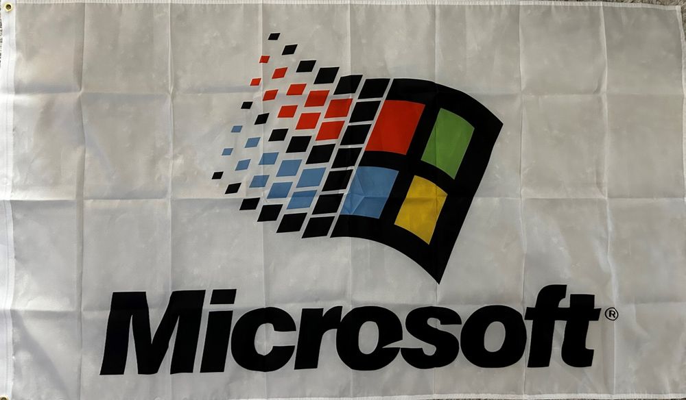 Microsoft Retro Fahne Windows 95 98 XP Bill Gates Laptop (Neu und ...