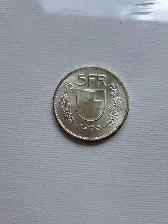 5fr.- Silbermünze 1965 (Gebraucht) in Weggis für CHF 13 – mit Lieferung auf Ricardo kaufen