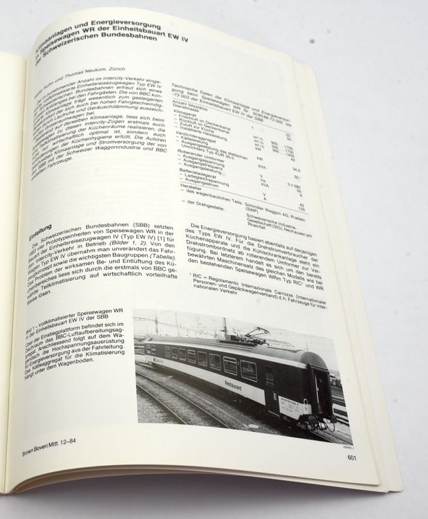 Brown Boveri Mitteilungen 1984 mit TPG Tram, SBB Speisewage (Gebraucht ...