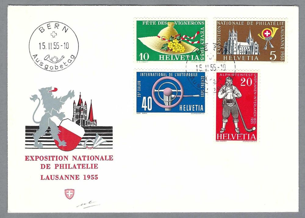 1955, WERBEMARKEN 320-323 FDC ET-0 BERN | Kaufen auf Ricardo