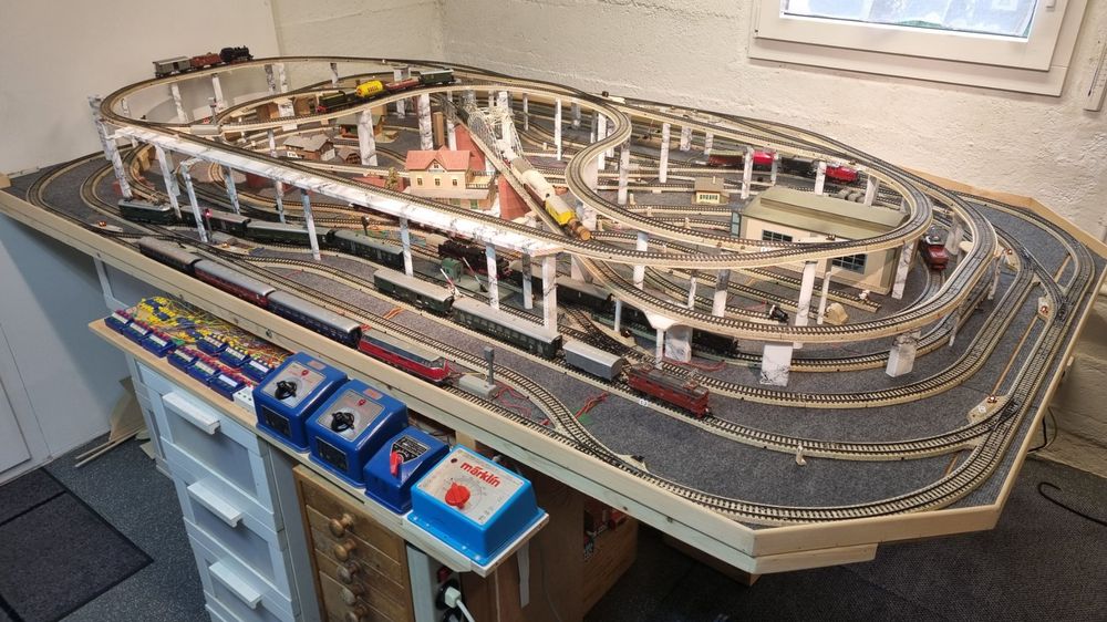 Modelleisenbahn Anlage mit Krokodil, Märklin, Spur HO Analog (Gebraucht ...