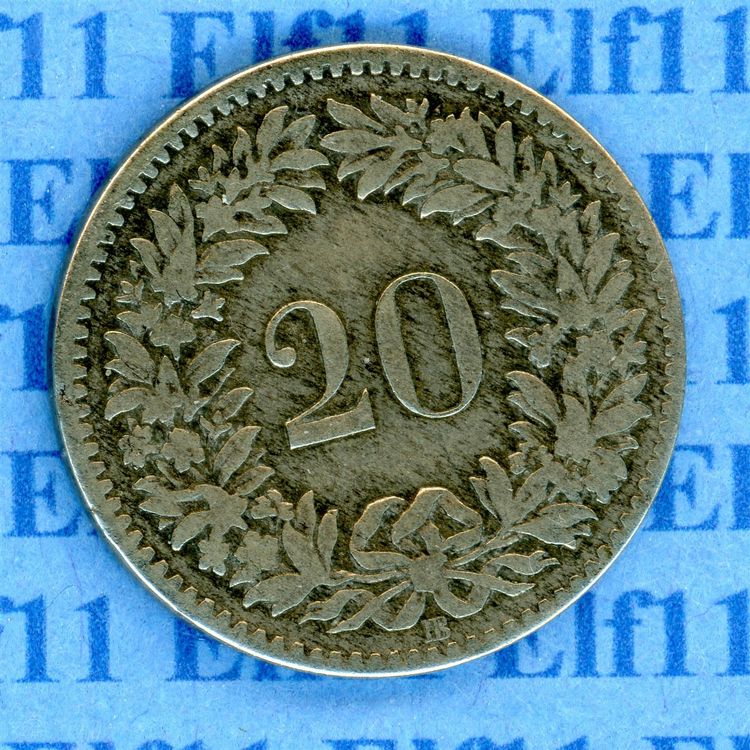 CHF___0.20 1851 -ss 20 Rappen (Gebraucht) in Widnau für CHF 115 – mit Lieferung auf Ricardo kaufen