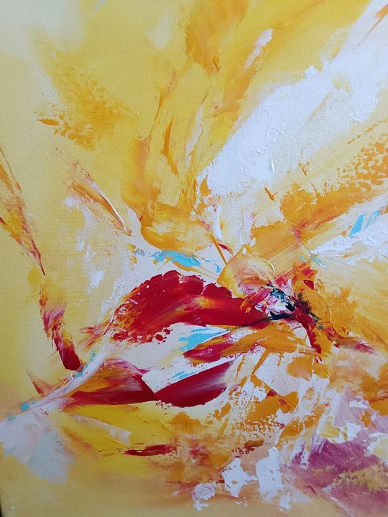 Acrylbild auf Leinwand 50x70 cm mit Gelb Abstract (Neu und originalverpackt) in Beinwil am See ...