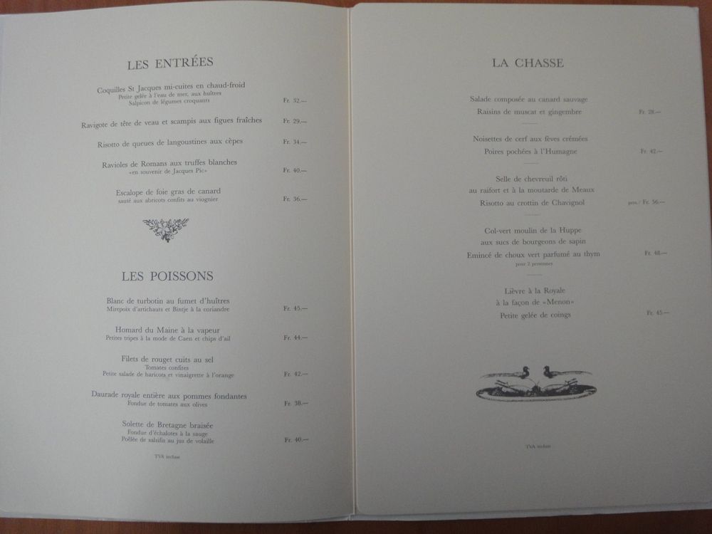 Menu-/Speisekarte - Restaurant Le Richelieu - Lausanne (Neuf (Voir ...