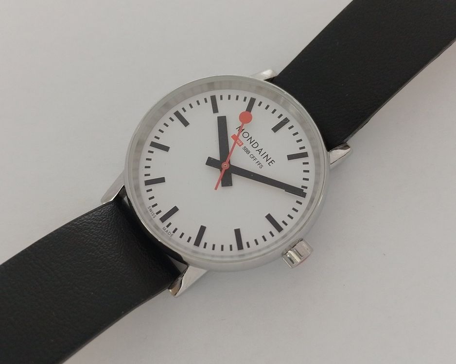 Mondaine SBB CFF FFS Kult-Uhr mit Lederarmband, Herrenuhr (Gebraucht ...