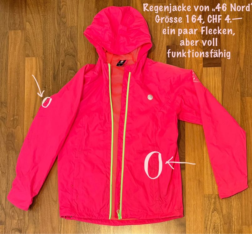 46 Nord Regenjacke, Gr. 164, Pink (Gebraucht) in Baar für CHF 4 – mit ...