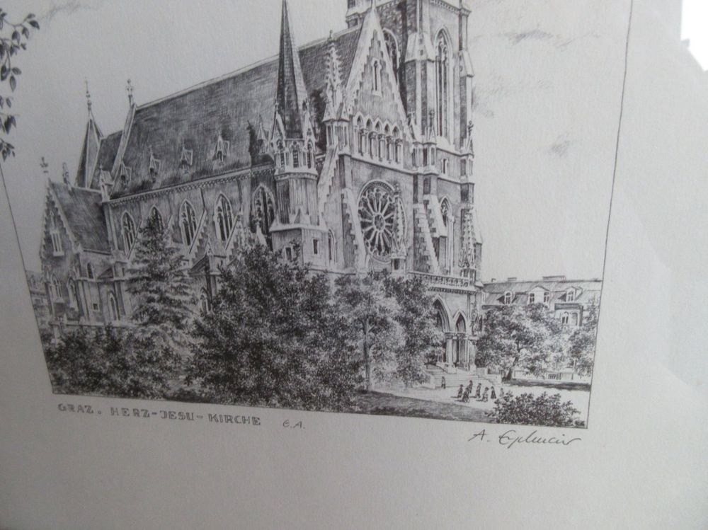 Graz Herz-Jesu-Kirche, Lithographie, E.A. Künstlerexemplar (Gebraucht) in Binningen für CHF 50 ...