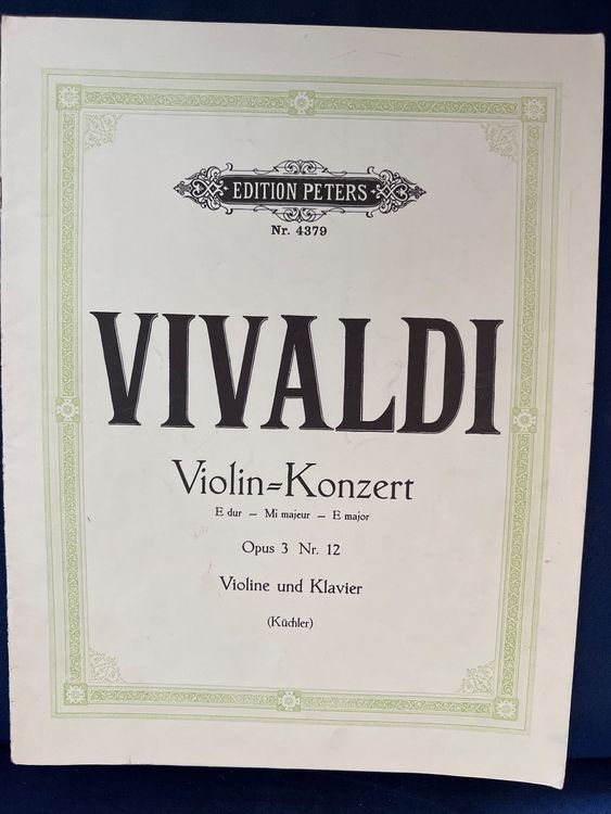 Noten - Geige und Klavier - Vivaldi Violinkonzert Op.3 Nr.12 | Kaufen ...