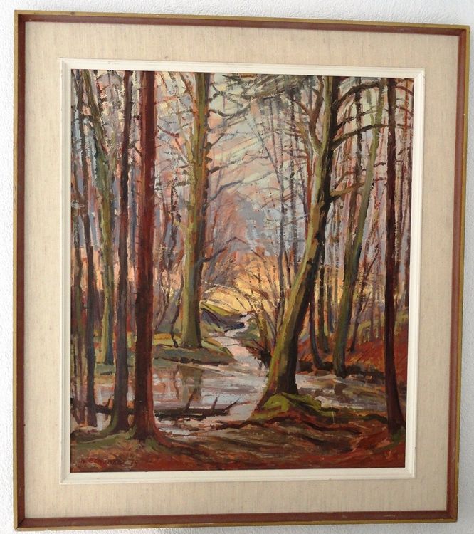 Schenkel Walter – Waldlandschaft, Öl auf Leinwand (1975) (Neu (gemäss ...
