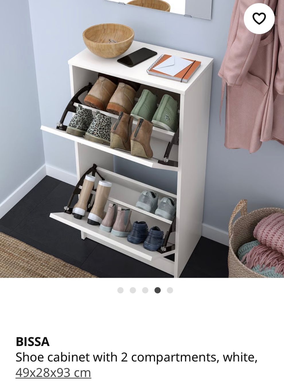 Np60fr) Ikea Bissa 2* Shoe Cabinet White (Neu (gemäss Beschreibung)) in ...