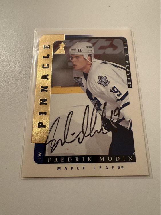 Fredrik Modin Autographs #216 1996-97 Pinnacle Be a Player (Gebraucht ...