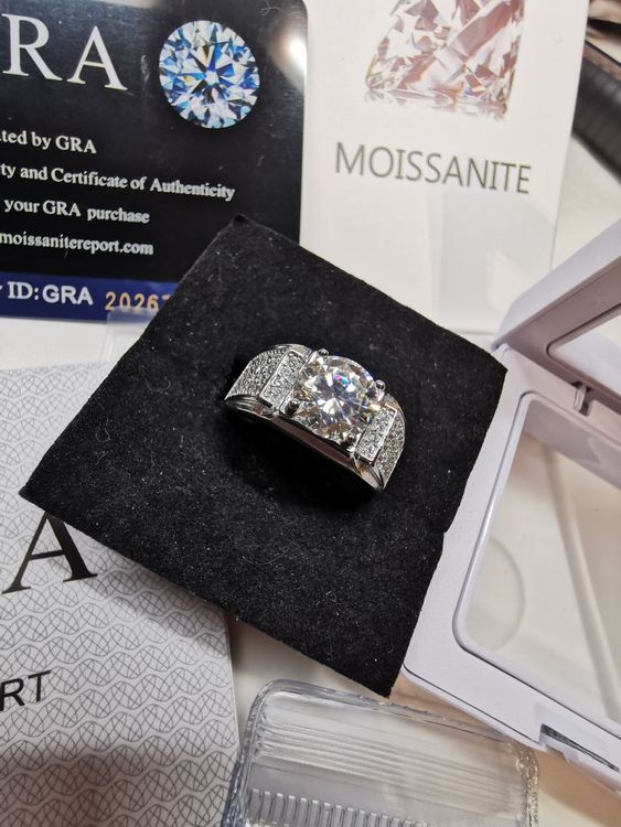 Bague argent S925 avec moissanite 2 ct certifiée GRA | Kaufen auf Ricardo